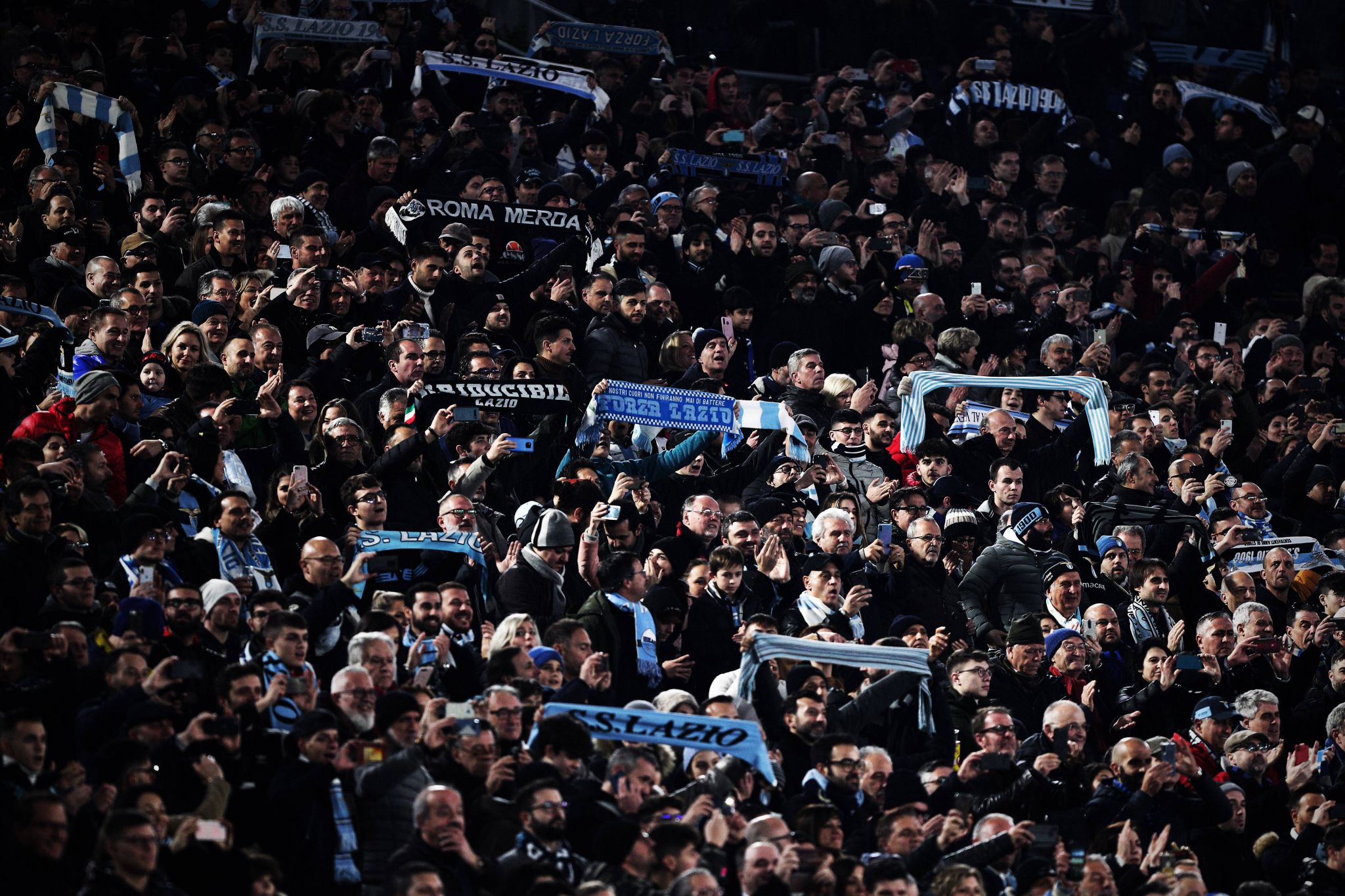 Photo: Lazio Ultras Unveil Banner to Help Celebrate the Club's 121st ...
